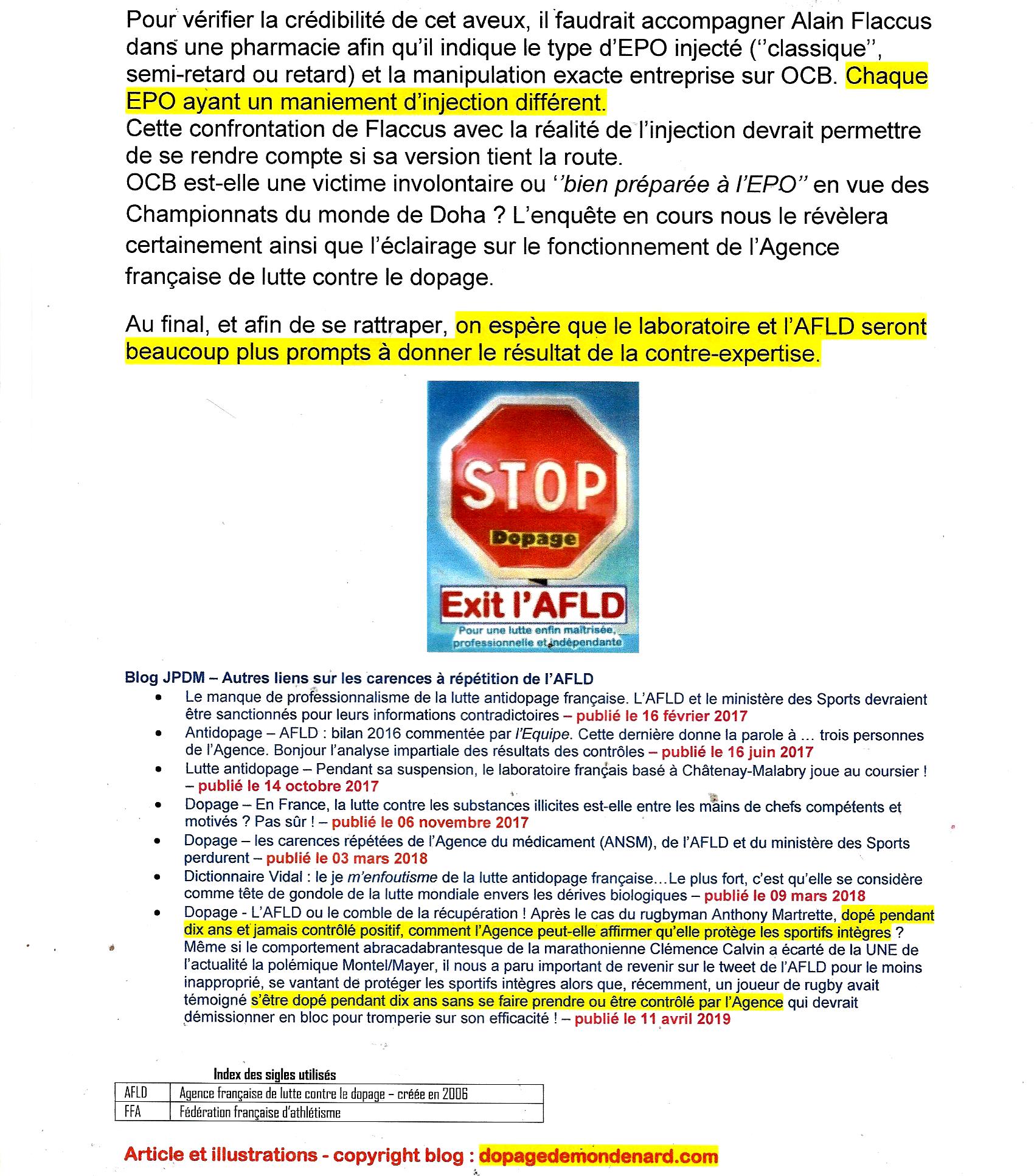 Dopage- Affaire Ophélie Claude-Boxberger versus AFLD, zone d’ombre et ...